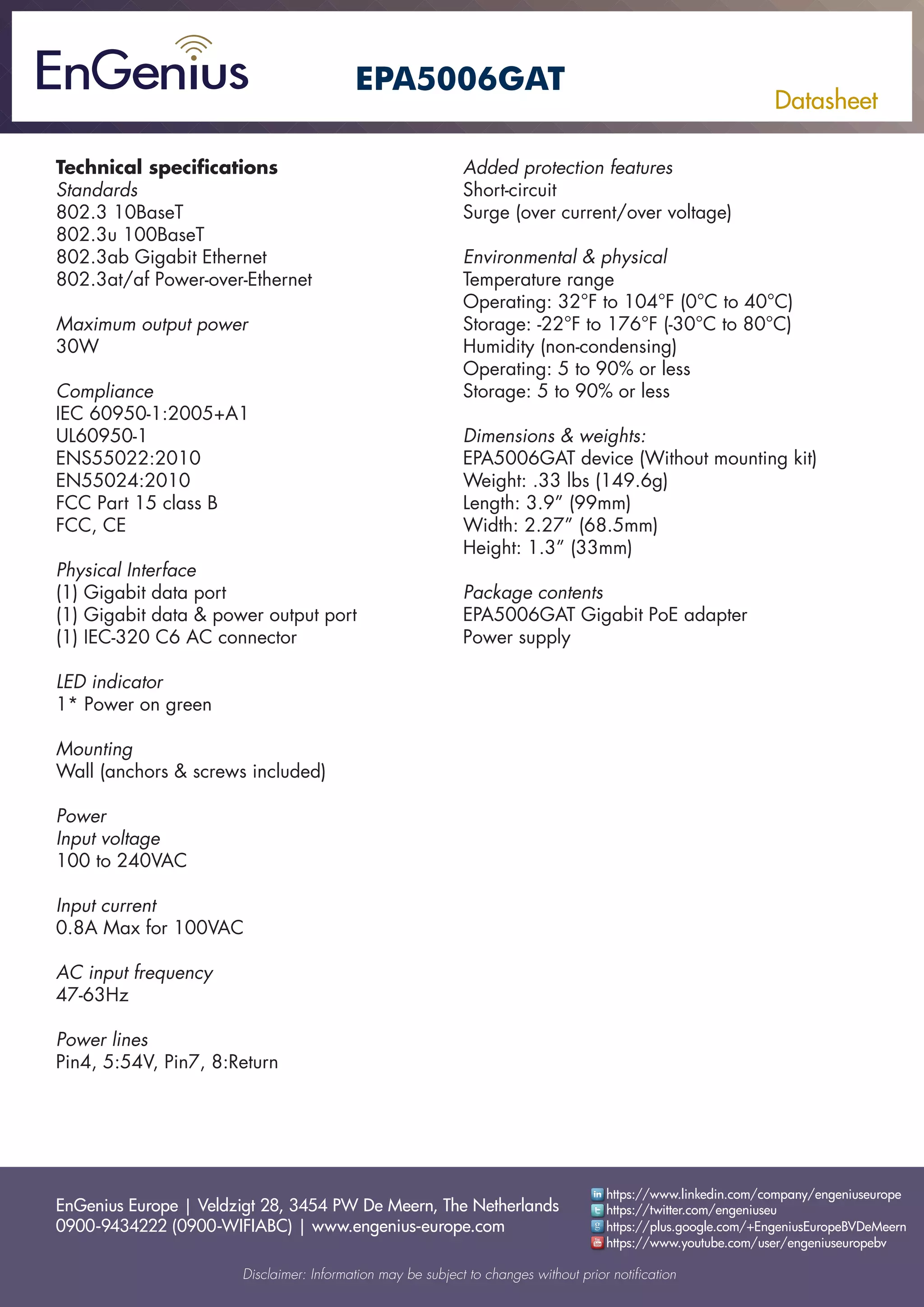 Datasheet EPA5006GAT | PDF