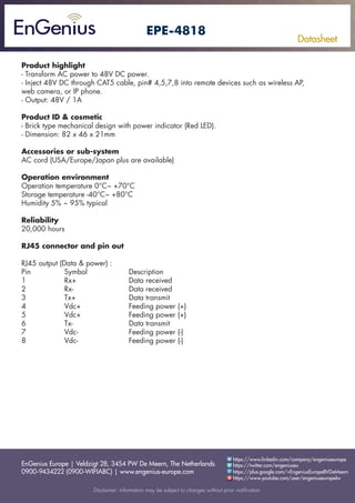 Datasheet EPE4818 | PDF