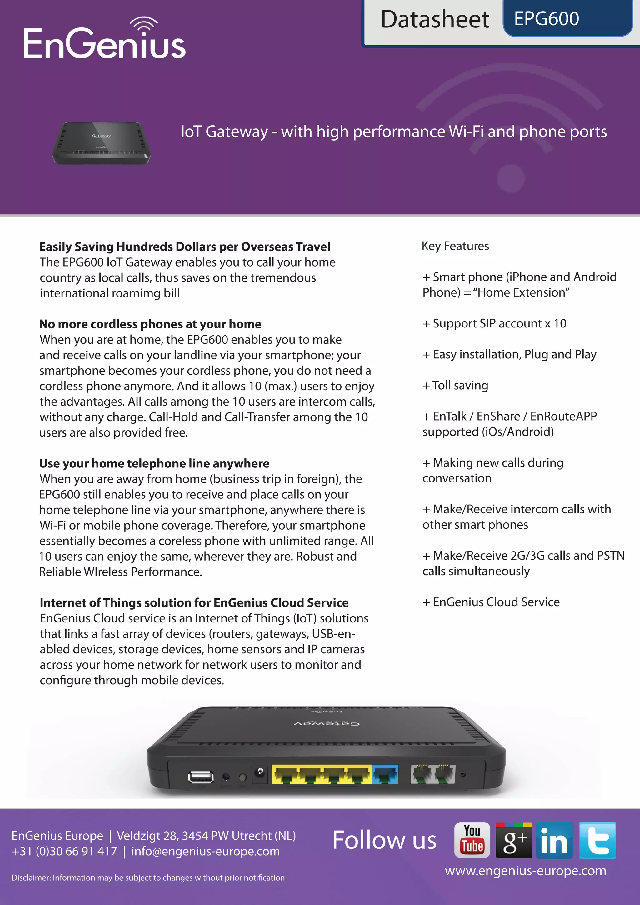 EnGenius Europe Datasheet EPG5000 | PDF