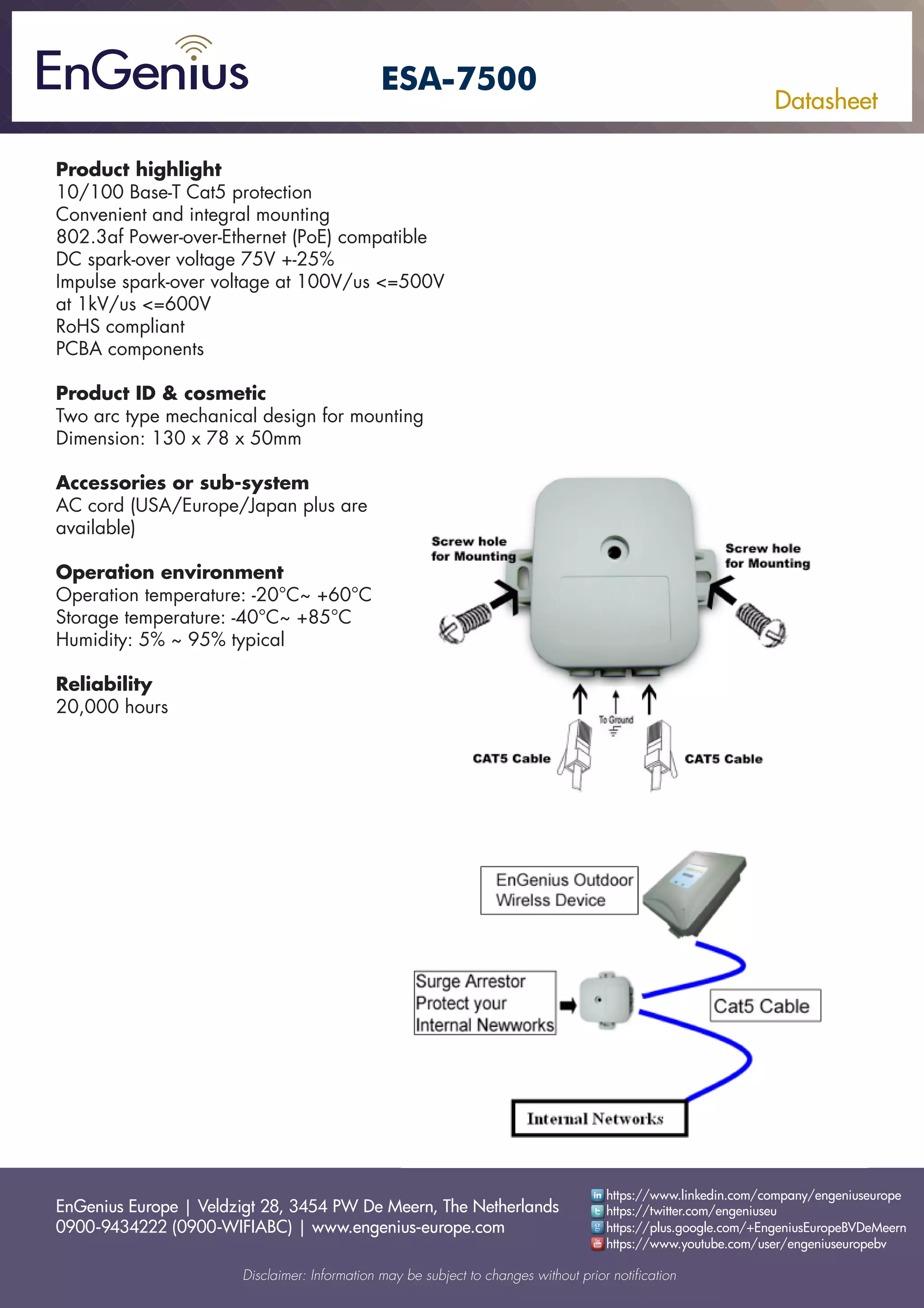 Datasheet ESA7500 | PDF