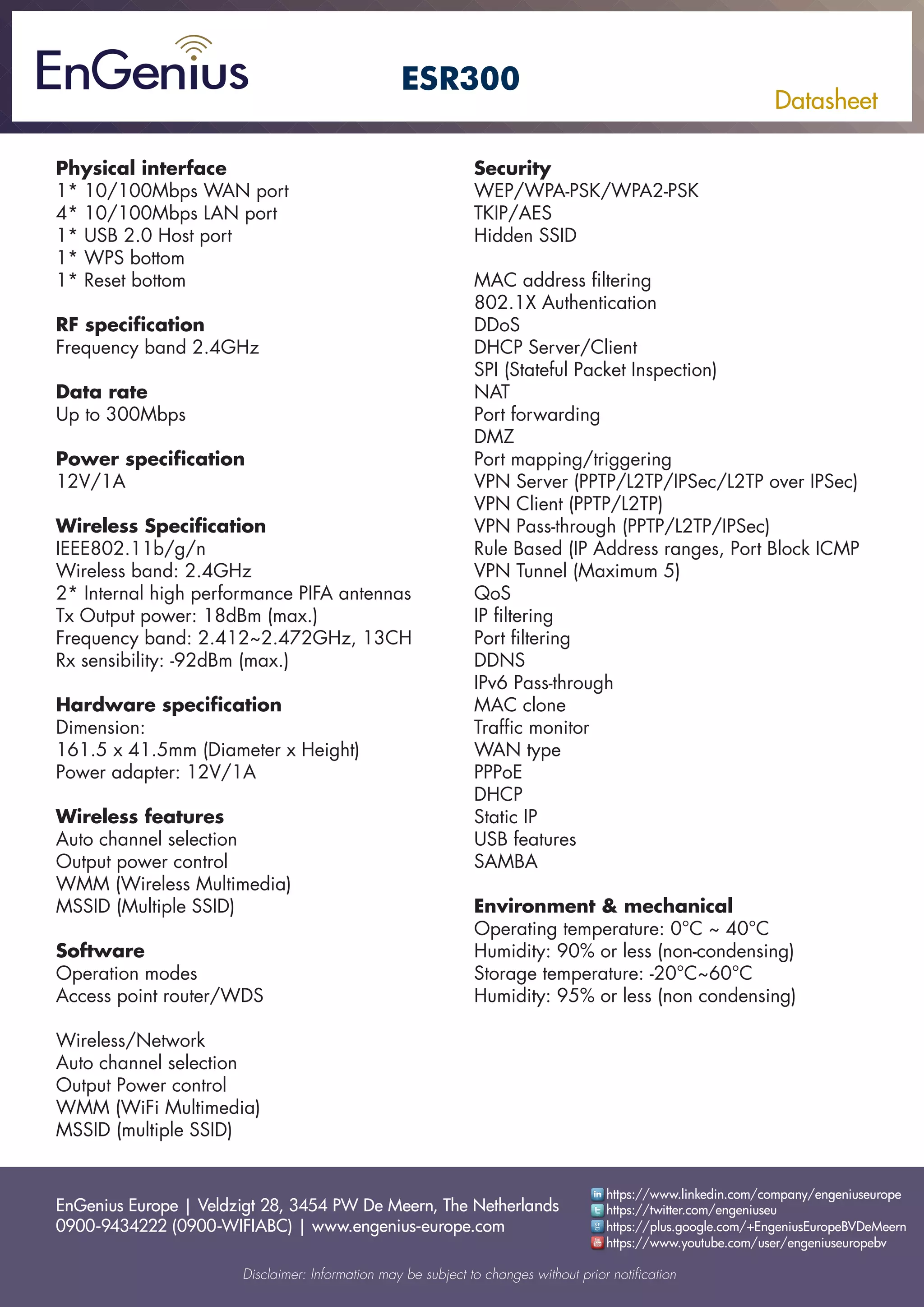 Datasheet ESR300 | PDF
