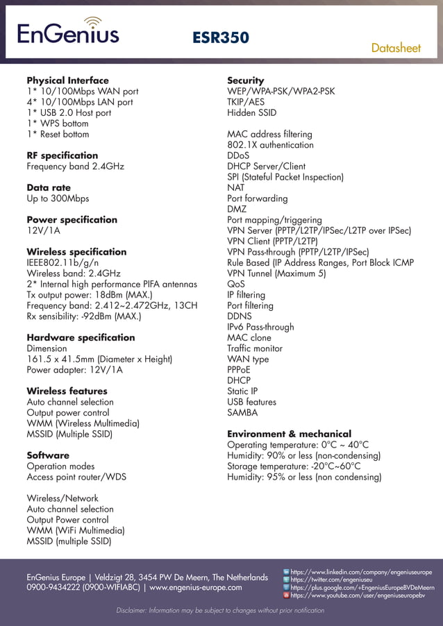 Datasheet ESR350 | PDF | Computer Networking | Computing