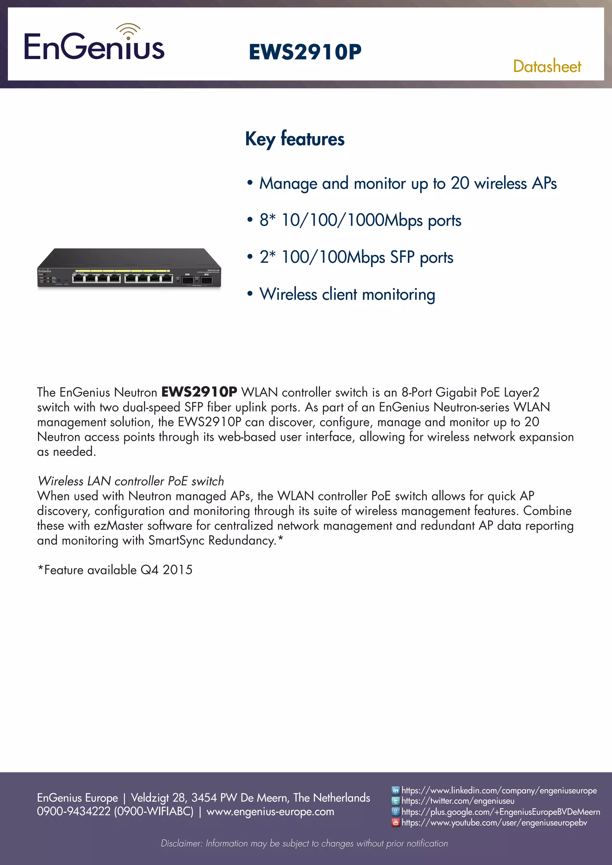 Datasheet EWS2910P | PDF