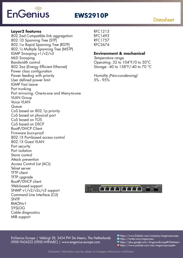 Datasheet EWS2910P | PDF | Computer Networking | Computing