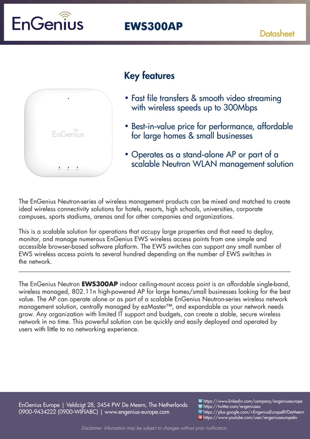 Datasheet EWS300AP | PDF