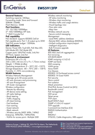 Datasheet EnGenius EWS5912FP | PDF