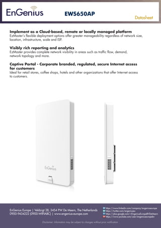 Datasheet EWS650AP | PDF | Computer Networking | Computing