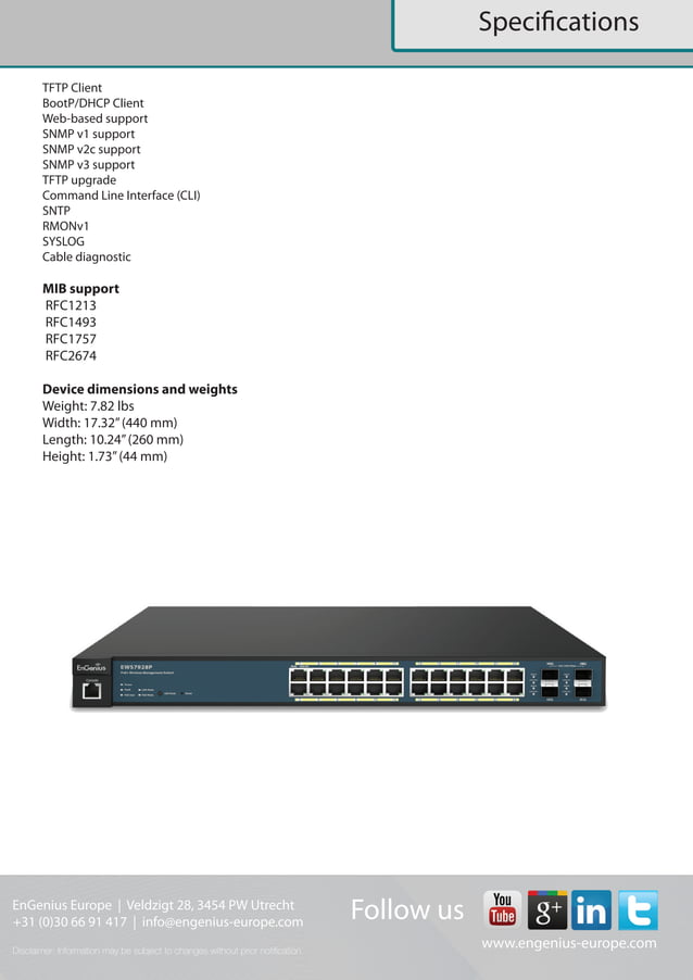 Datasheet EnGenius EWS7928P | PDF