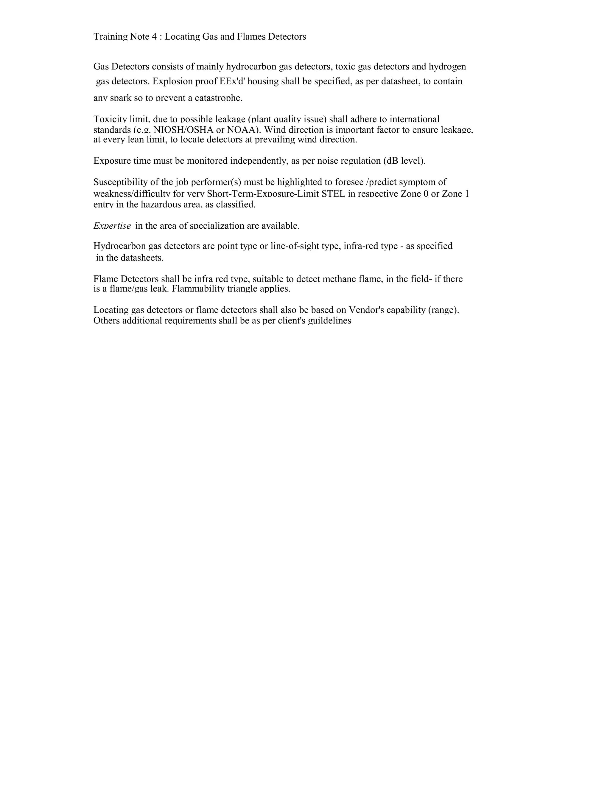 Oil and Gas Industry : Datasheet for Fire and Gas Detectors.pdf