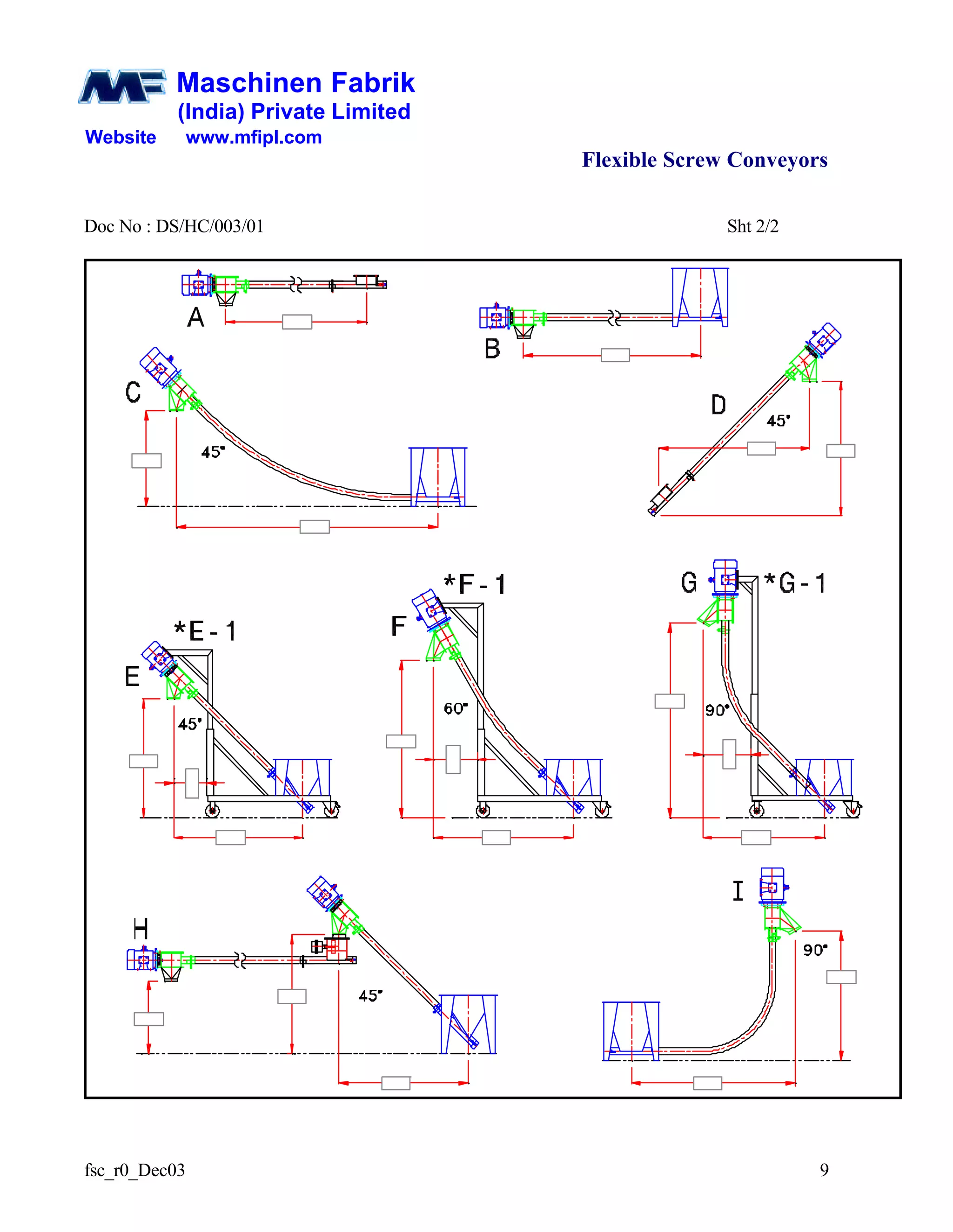 Datasheet for flexible screw conveyor | PDF