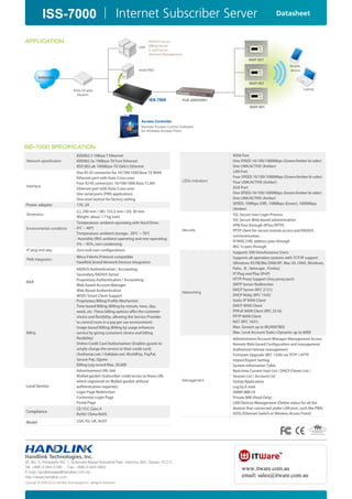 Handlink ISS-7000 Datasheet | PDF