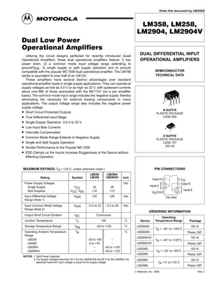 Datasheet lm358 | PDF