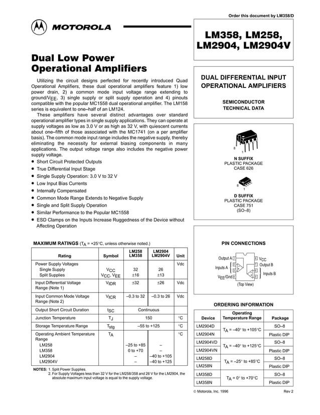Datasheet lm358 | PDF