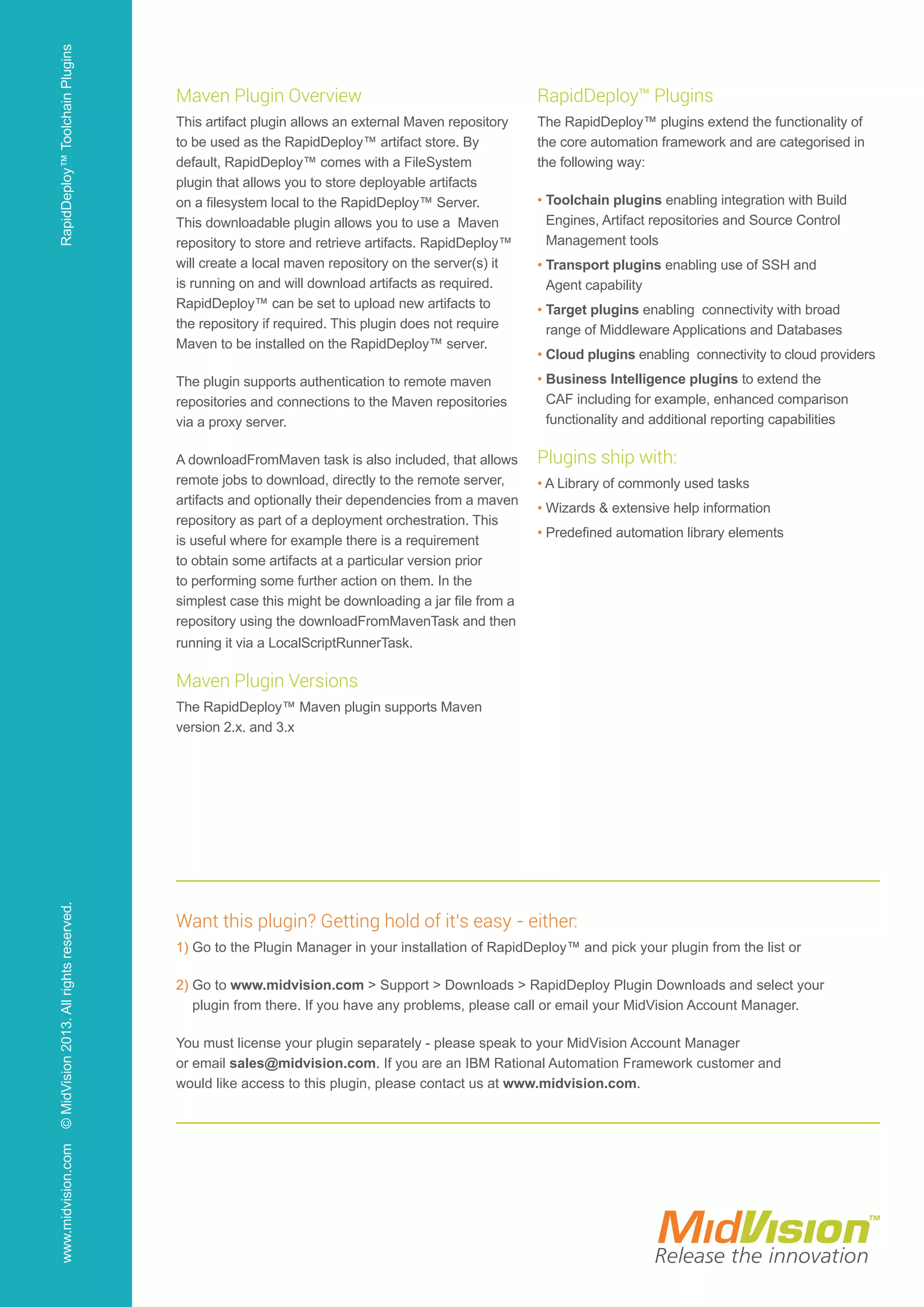 Datasheet mavenpluginforrd | PDF