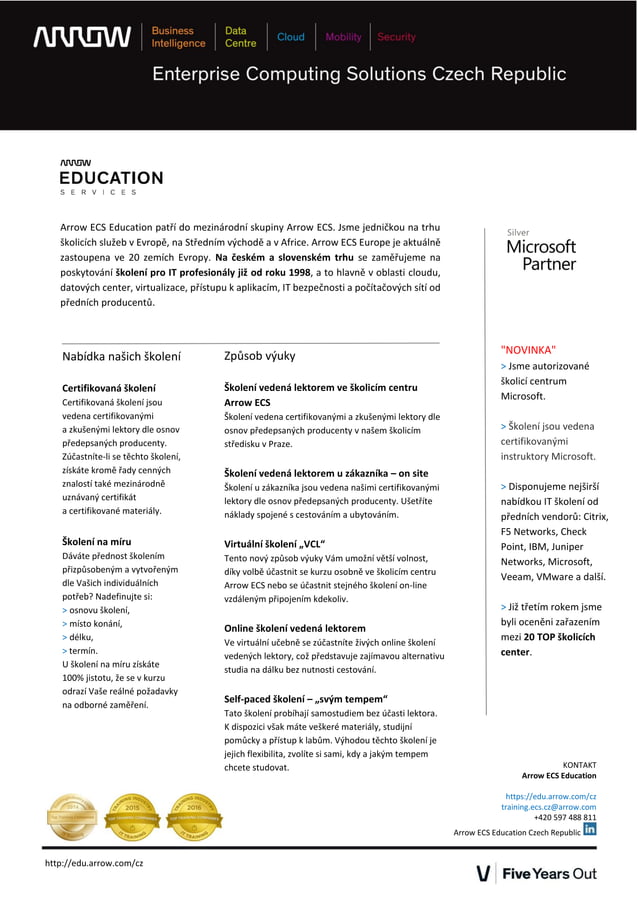 Arrow ECS Education ČR - školení Microsoft | PDF