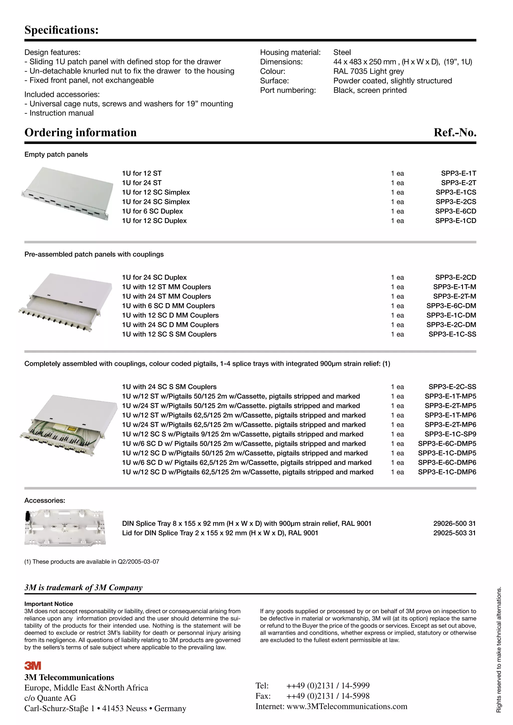 Data sheet patch panel de fibra optica | PDF