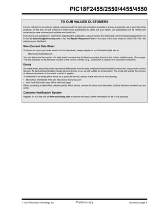 Datasheet pic 18f4550 | PDF