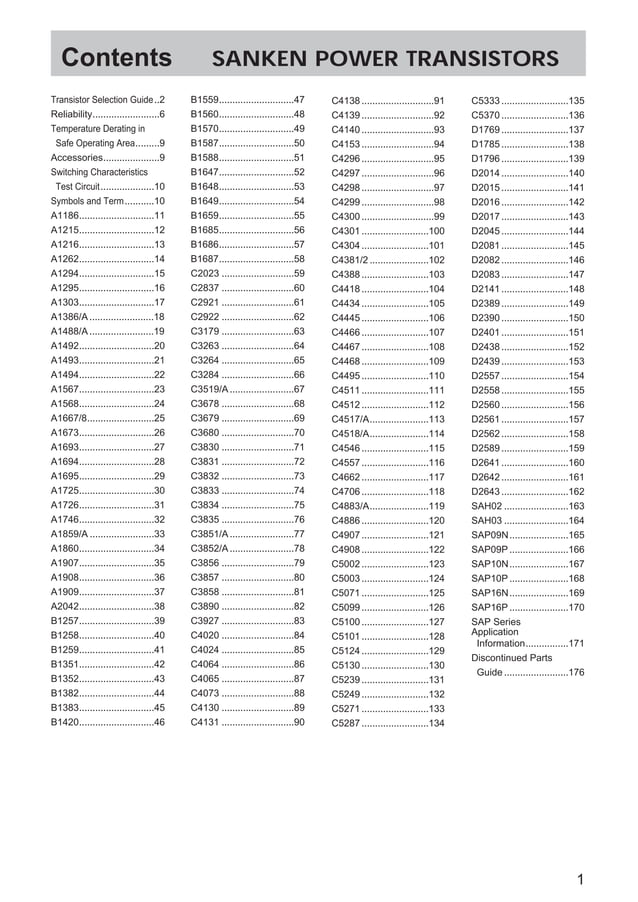 Data sheet power transistors sanken | PDF