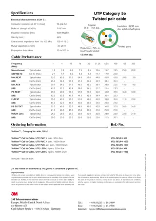 Data sheets cable cat5e | PDF