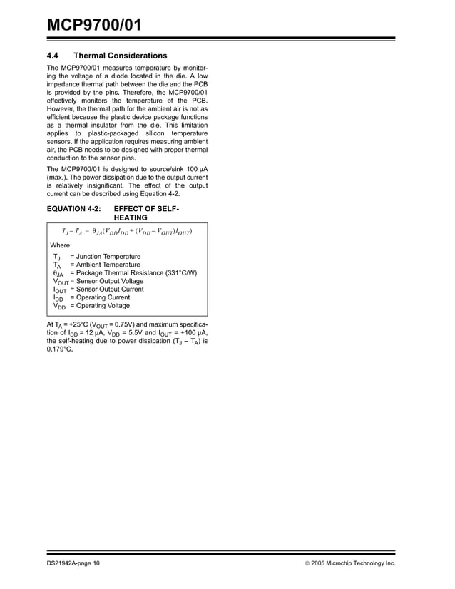 Datasheet sensor temperatura mcp9700 | PDF