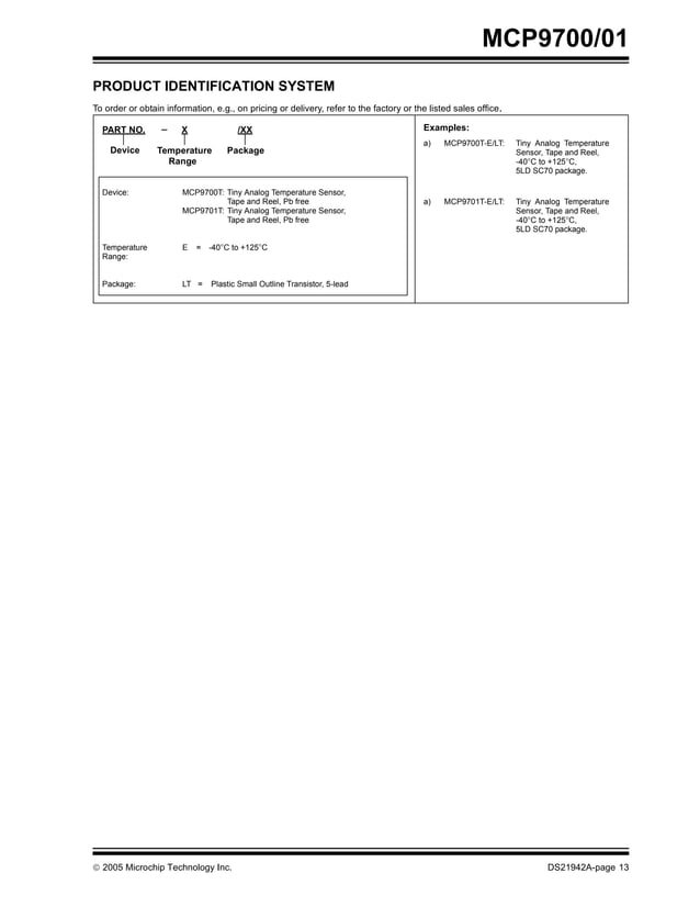 Datasheet sensor temperatura mcp9700 | PDF