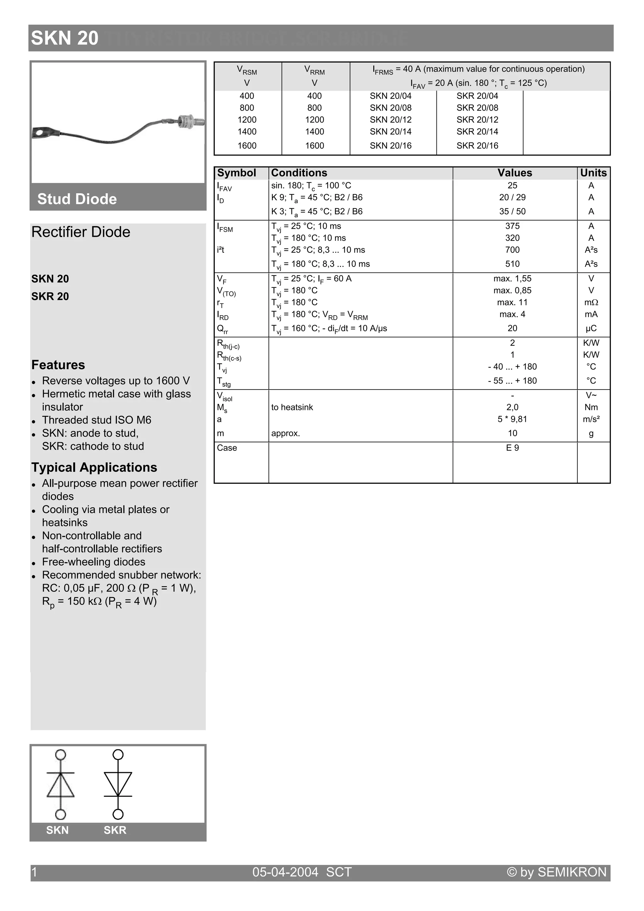 Datasheet skn 2004 | PDF