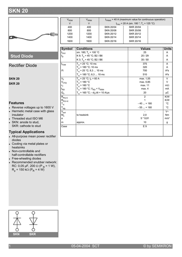 Datasheet skn 2004 | PDF