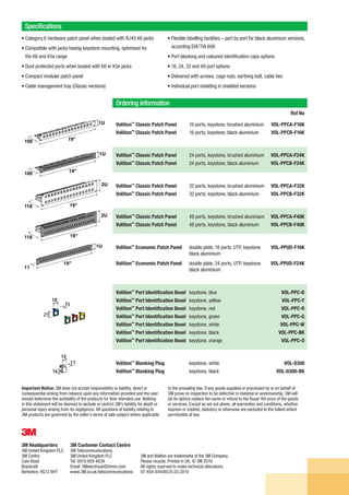 Data sheets patch panel | PDF
