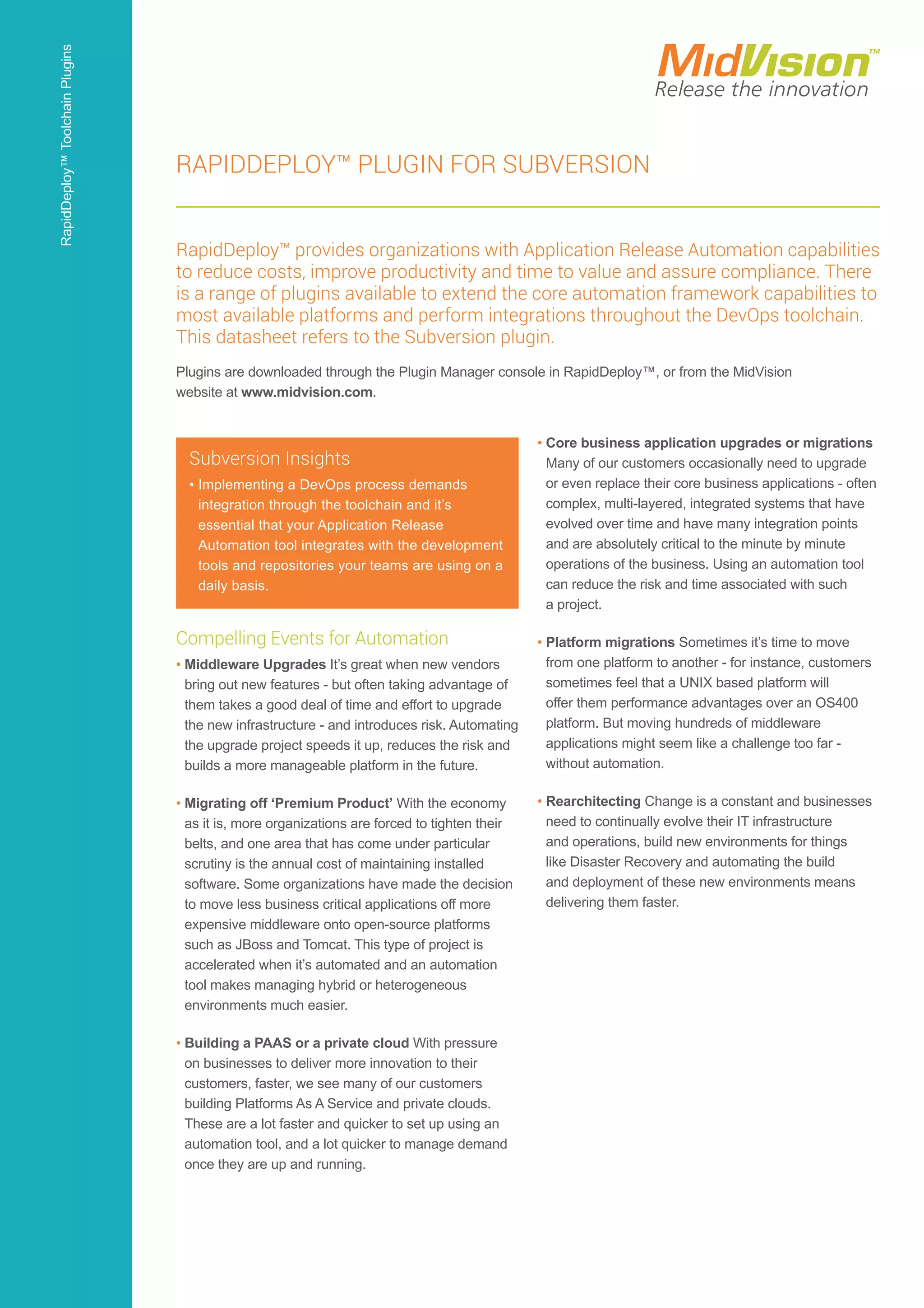 Datasheet subversionpluginforrd | PDF