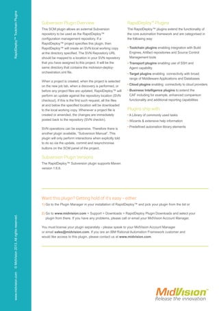 Datasheet subversionpluginforrd | PDF