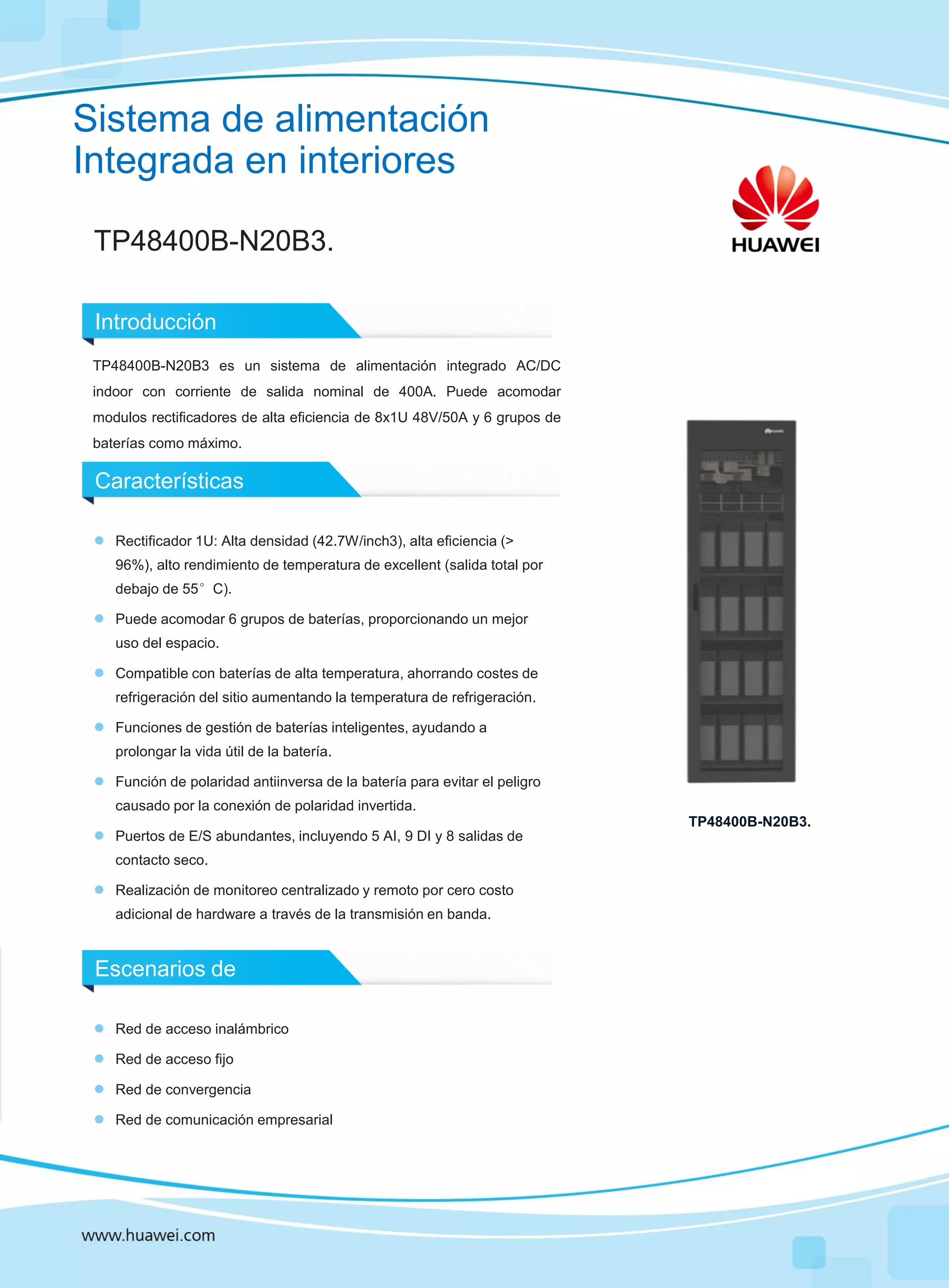 Datasheet de Rectificador TP48400b n20b3 indoor | PDF
