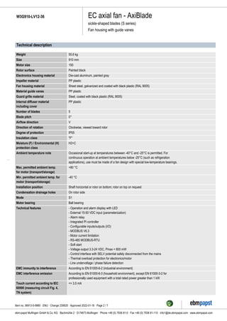 Data sheet W3G910LV1236-EBMPAPST | PDF