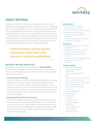 About Workday | PDF