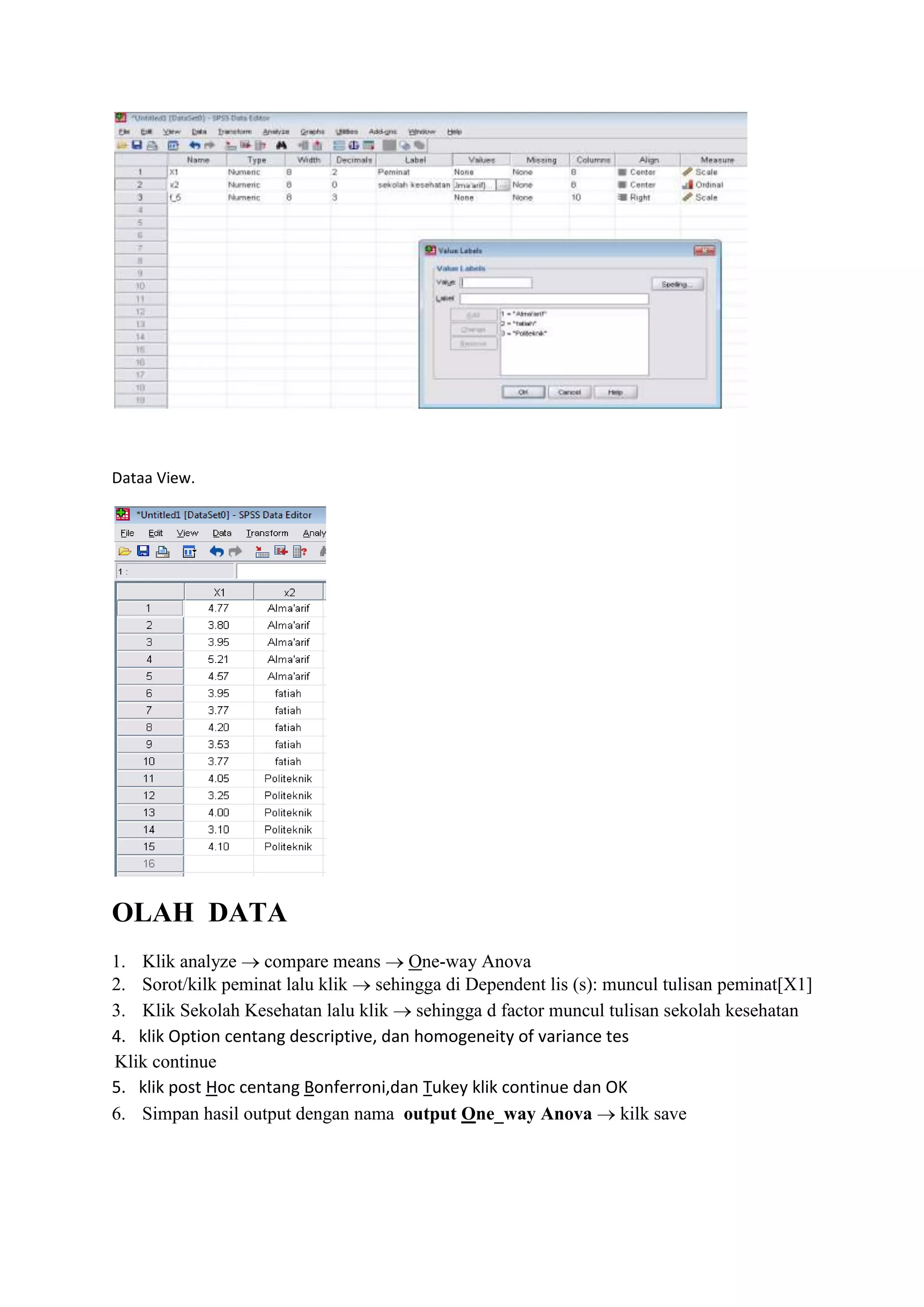 Contoh soal spss independent dan one way anova | DOCX