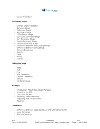 DATASTAGE ONLINE TRAINING | PDF | Databases | Computer Software and ...