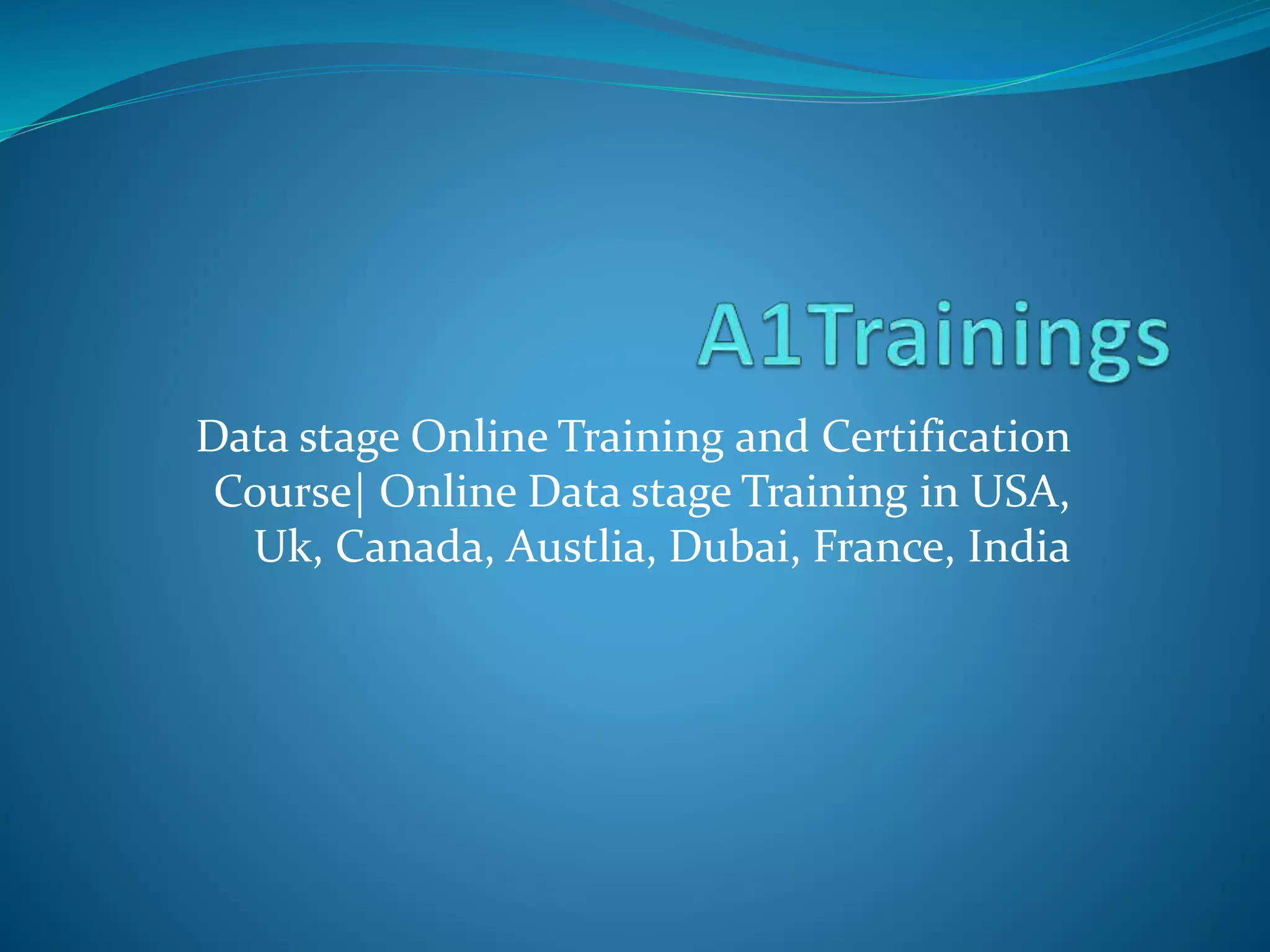 Online Datastage training | PPTX