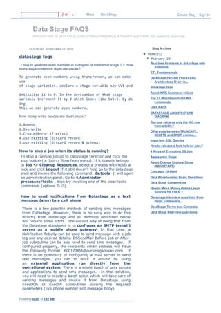 Data stage faqs datastage faqs | PDF