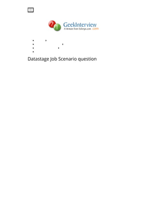 Datastage job scenario questiond | PDF