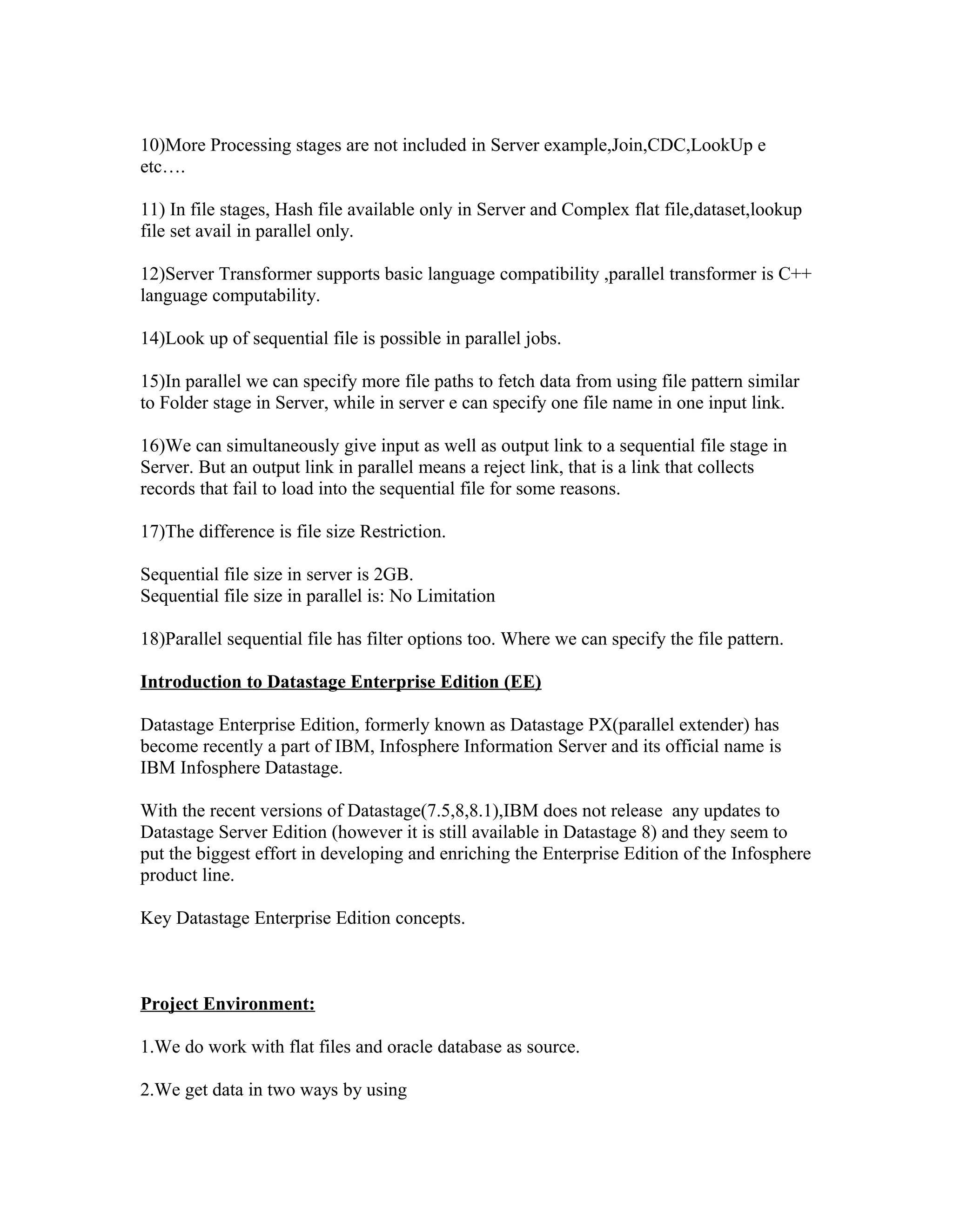 Datastage Parallell Jobs Vs Datastage Server Jobs Pdf