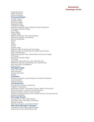 Datastage trining | PDF
