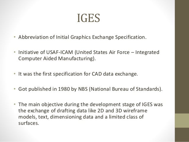 Data standard - IGES