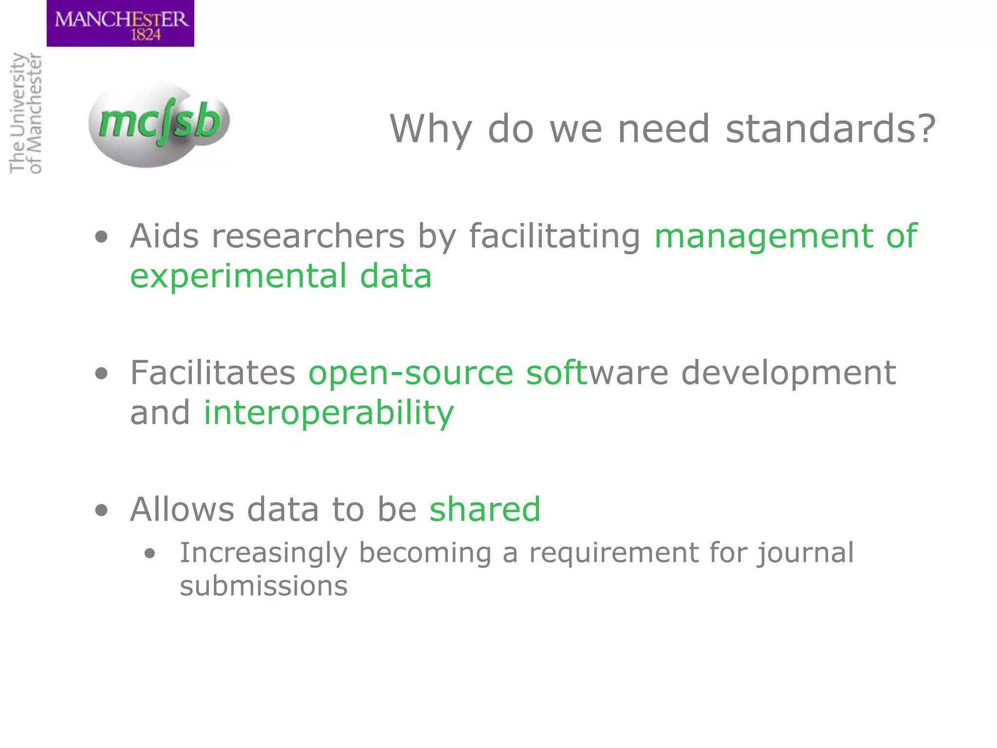 Data standards for systems biology | PPT