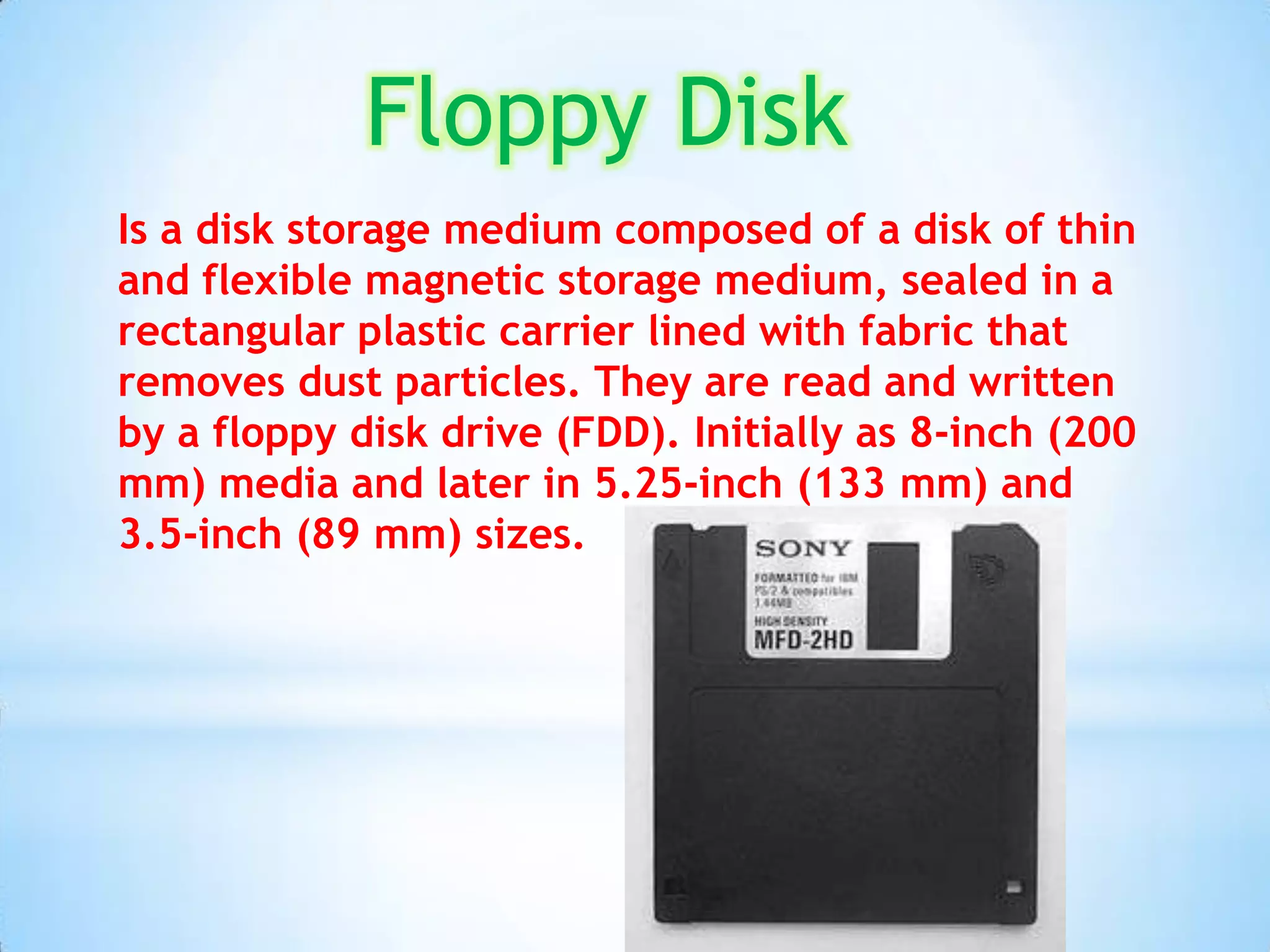 Data storage devices | PPTX | Data Storage and Warehousing | Computing