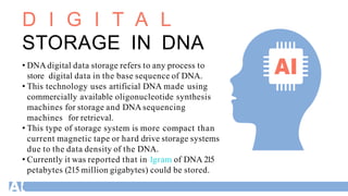 Datastorage in DNA | PPT