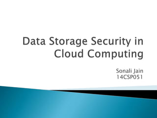 Data storage security in cloud computing | PPTX