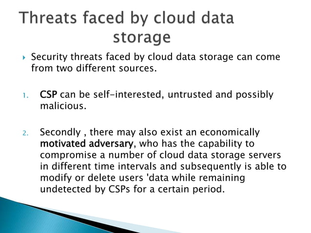 Data Storage Security In Cloud Computing Pptx Cloud Computing Internet