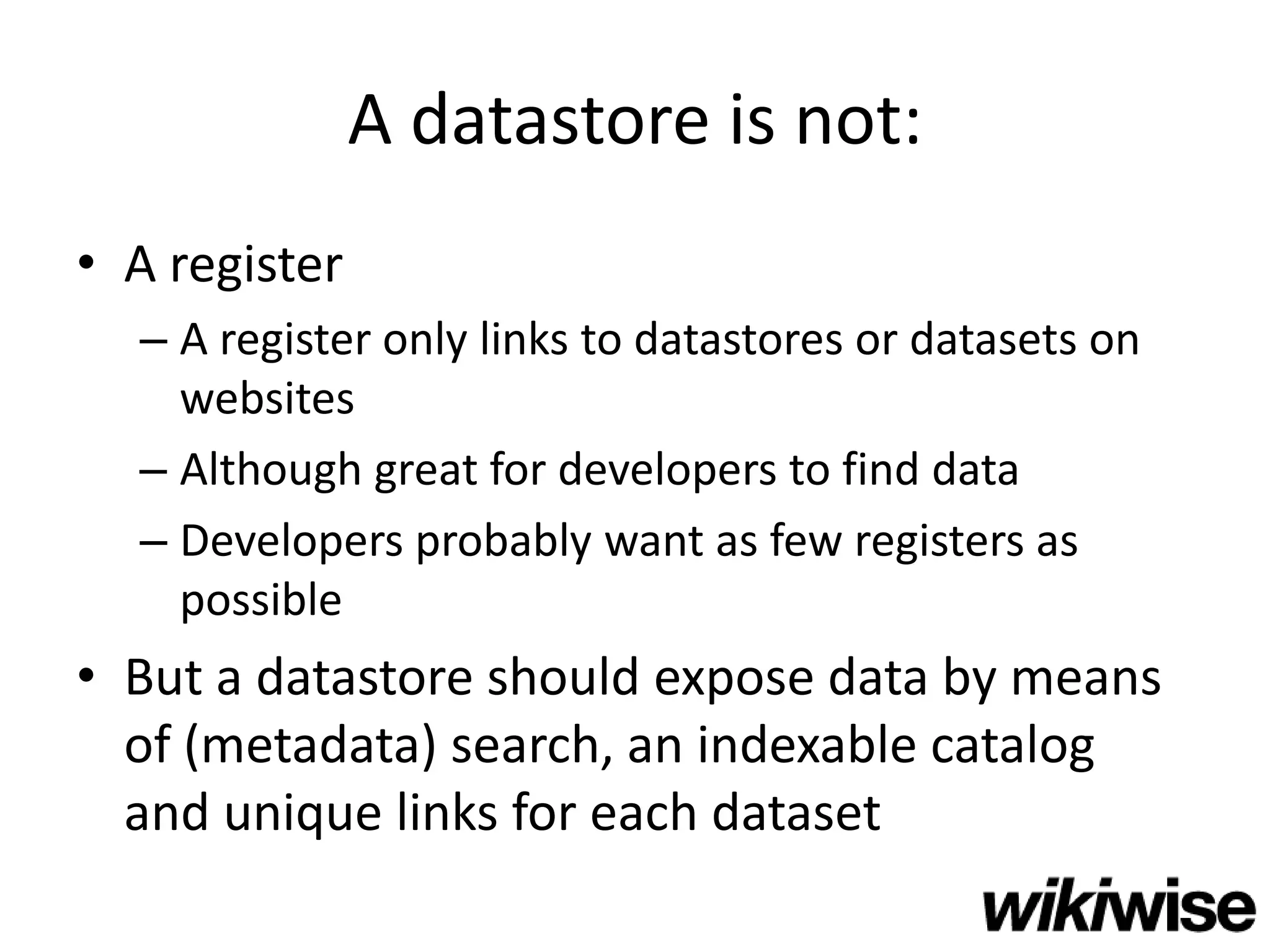Datastores for opendata | PDF