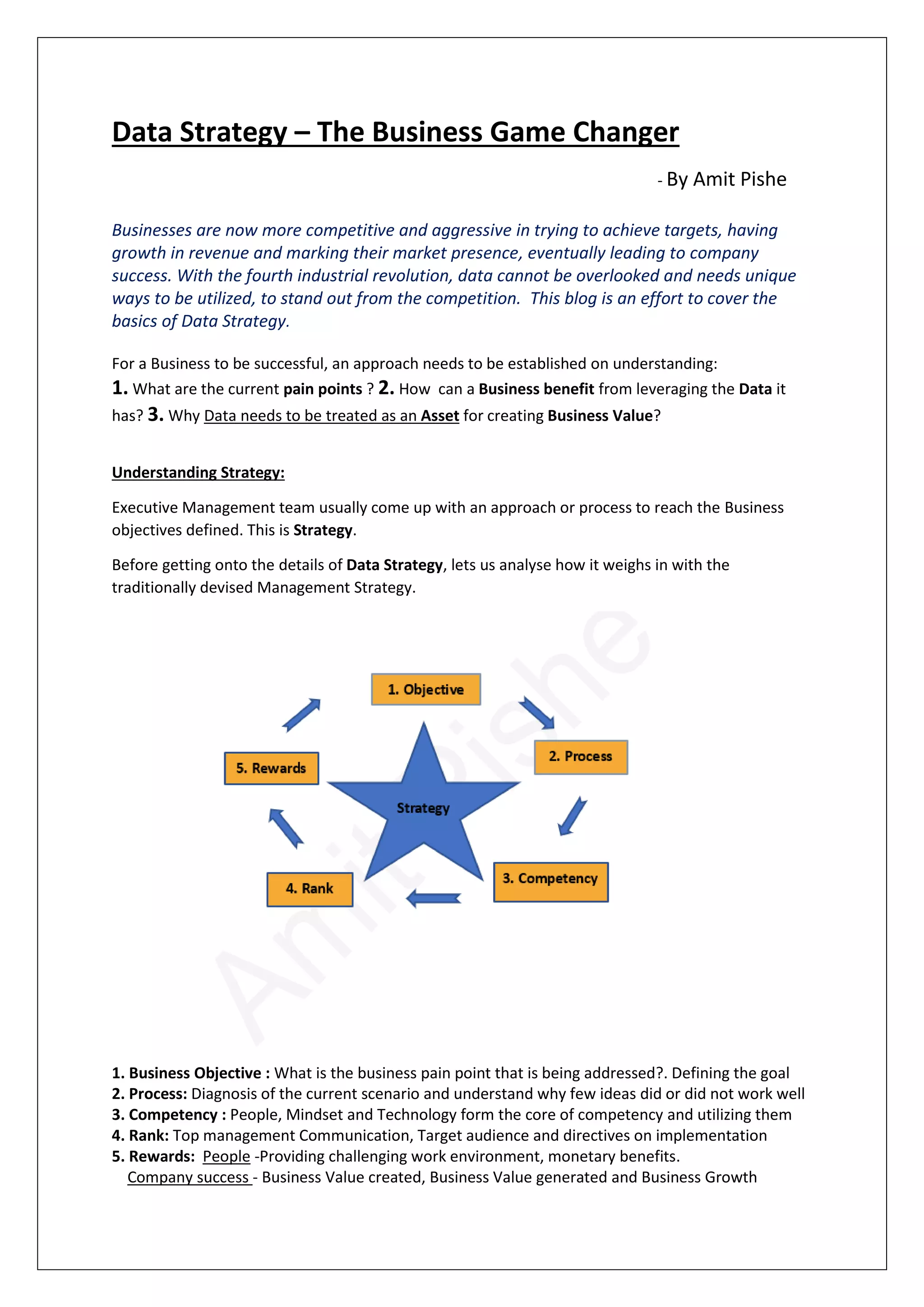 Data strategy - The Business Game Changer | PDF