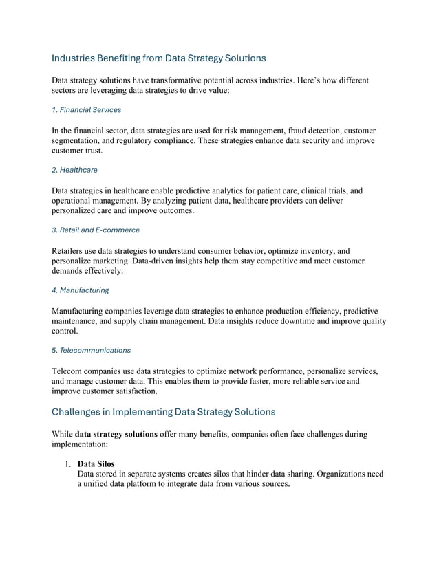 Transforming Data Into Actionable Insights The Power Of Data Strategy
