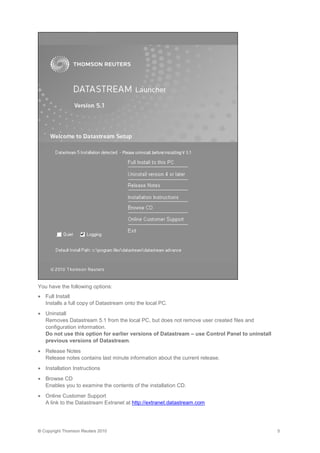 Datastream installation guide | PDF